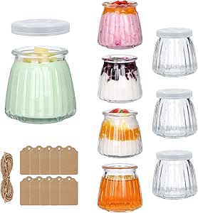 Amazon.com: Jaisie.W 4 oz Clear Glass Mini Jars with Lids - Set of 8, Perfect for Yogurt, Jams ...