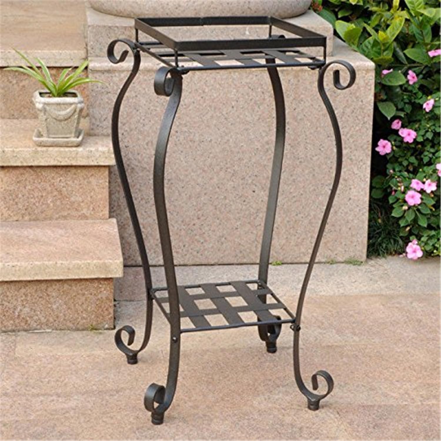 Amazon.com: Maykoosh Iron Square Plant Stand with Earthy Elements ...