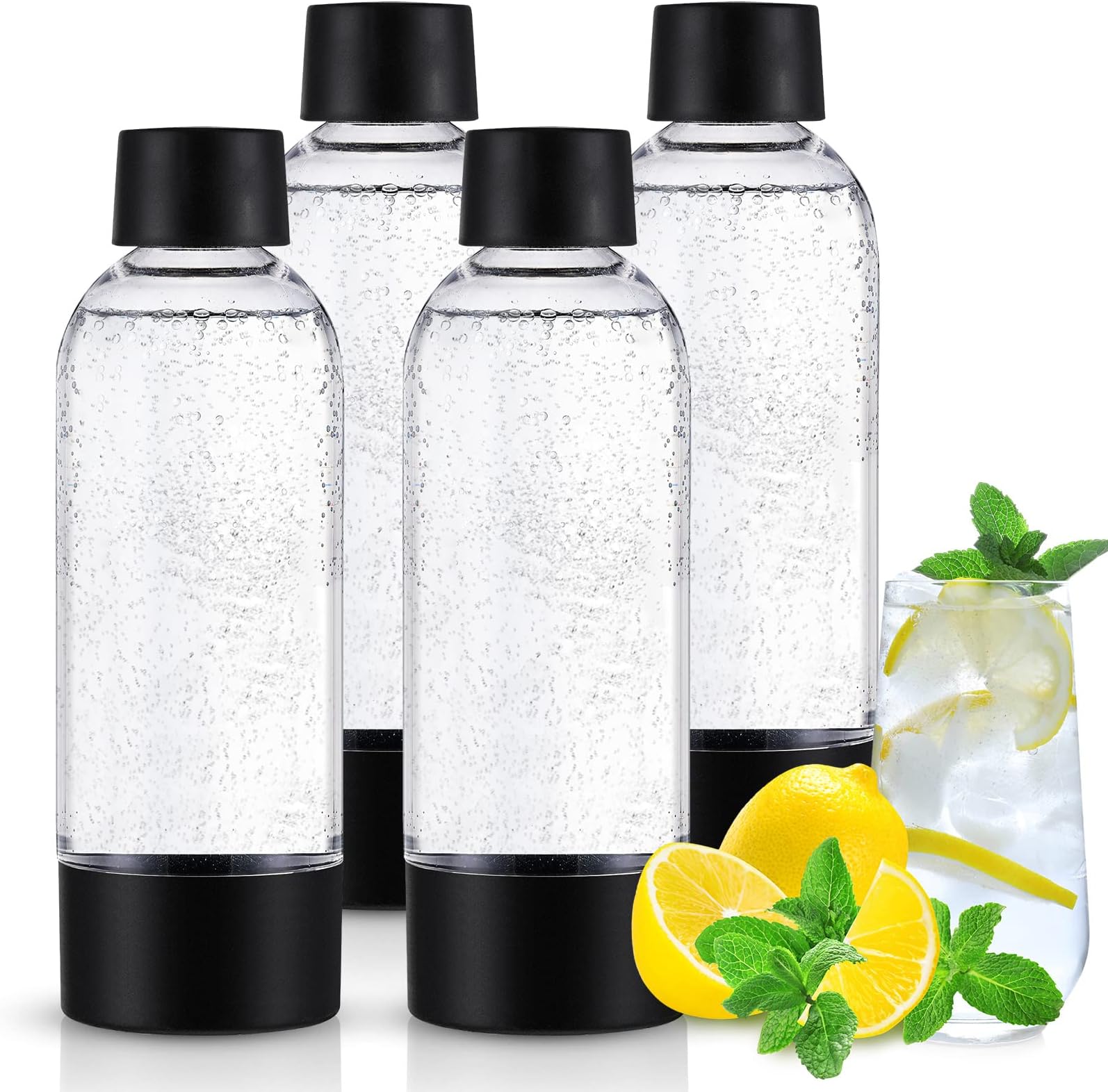 Amazon.com: meekoo 4 Pcs Soda Carbonating Bottles Clear Soda Maker ...