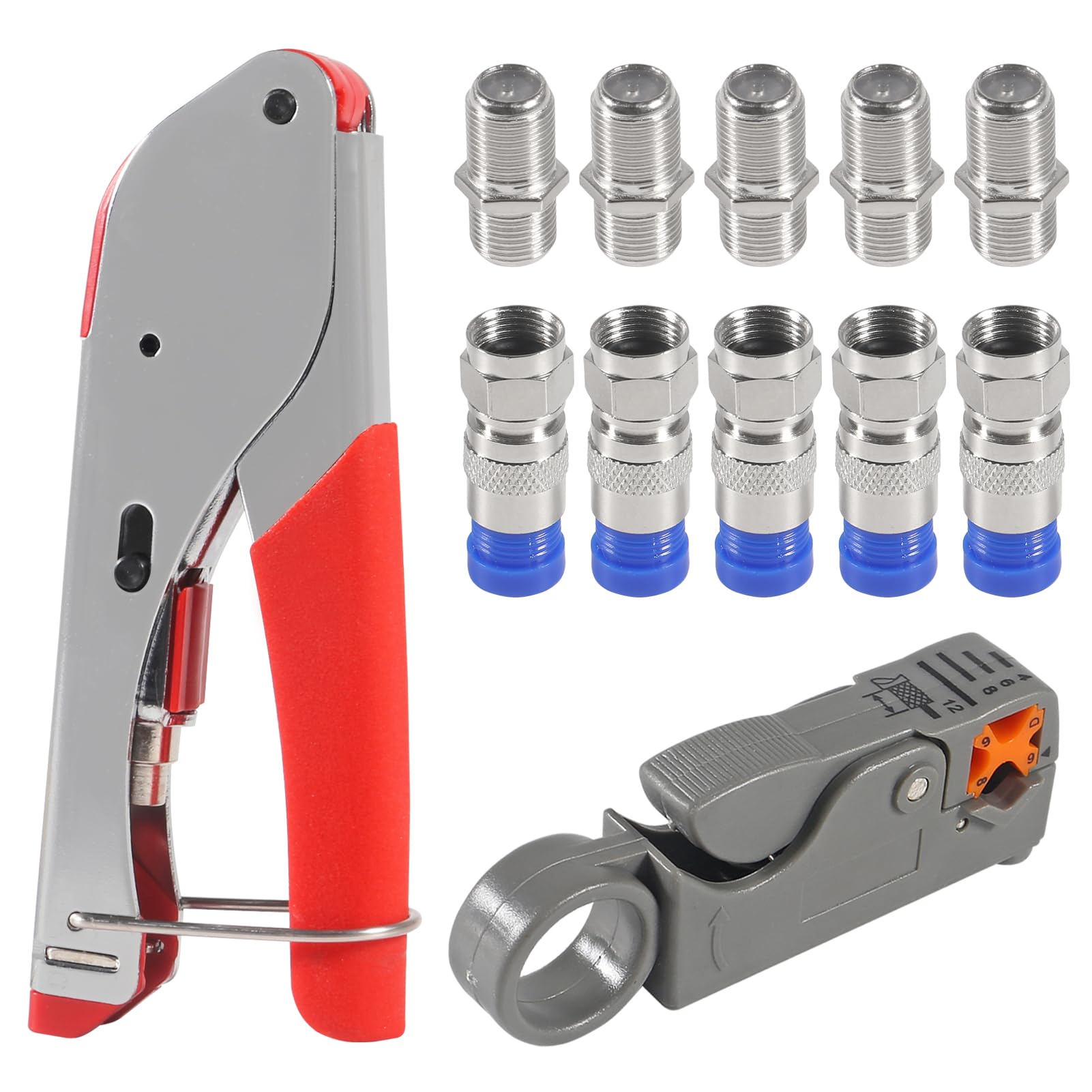 Coax Cable Crimper Tool Kit Coaxial Compression Tool Fitting Wire ...