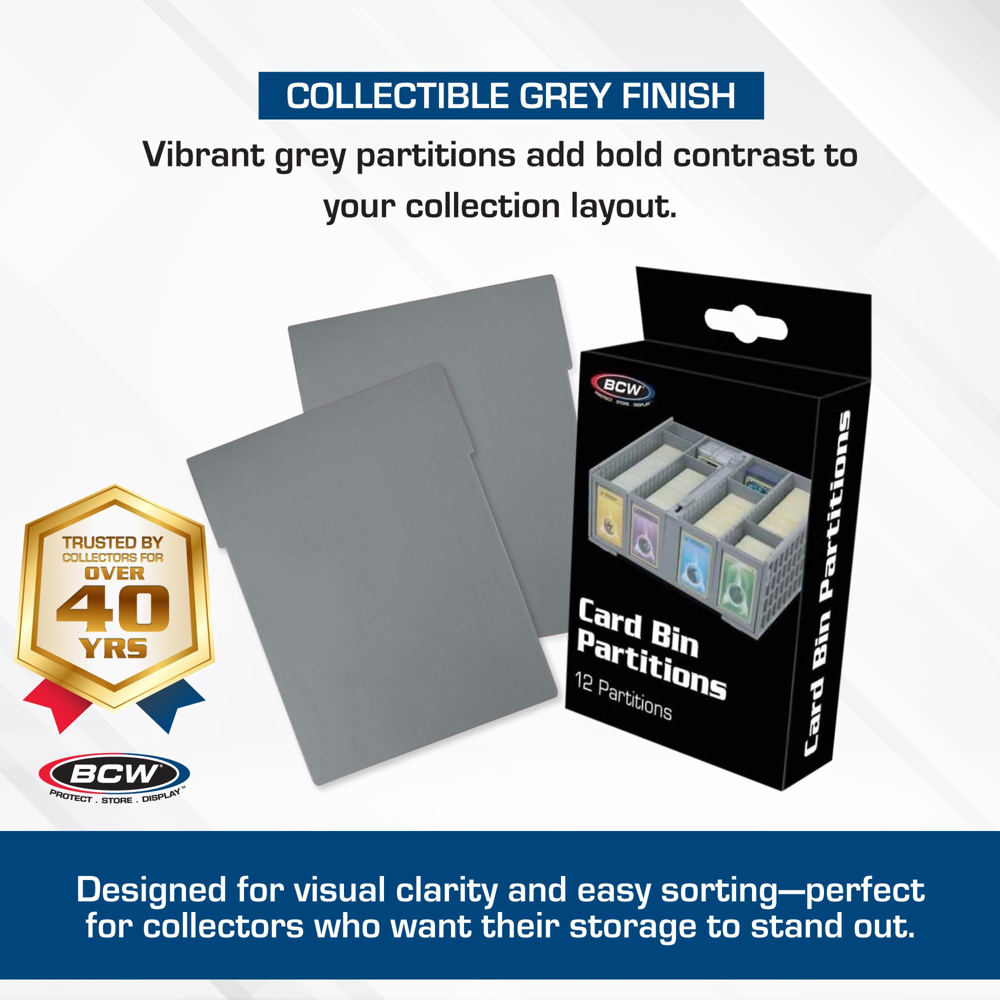 Snapklik.com : BCW Collectible Card Bin Partitions -Gray Dividers For ...