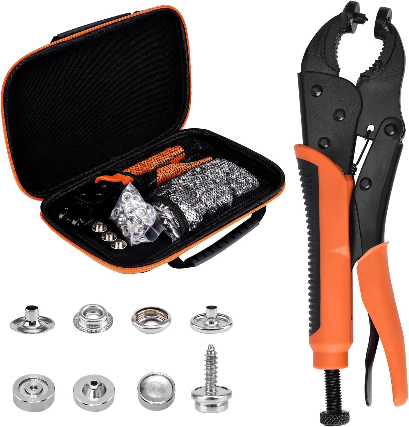 Amazon.com: Heavy Duty Snap Fastener Pliers for Metal Snaps, Adjustable ...