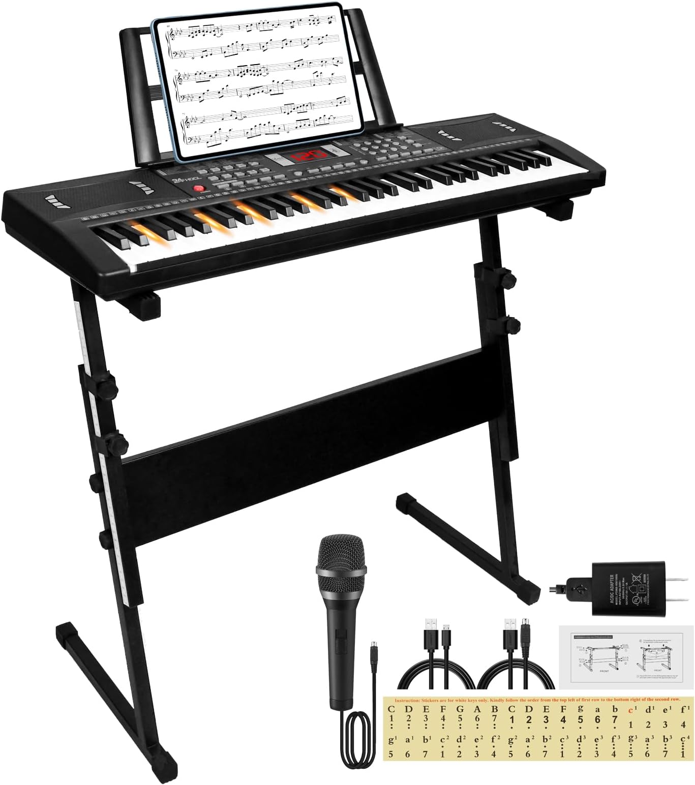 Amazon.com: Piano Keyboard for Kids Beginner, 61 Key Digital Keyboard ...
