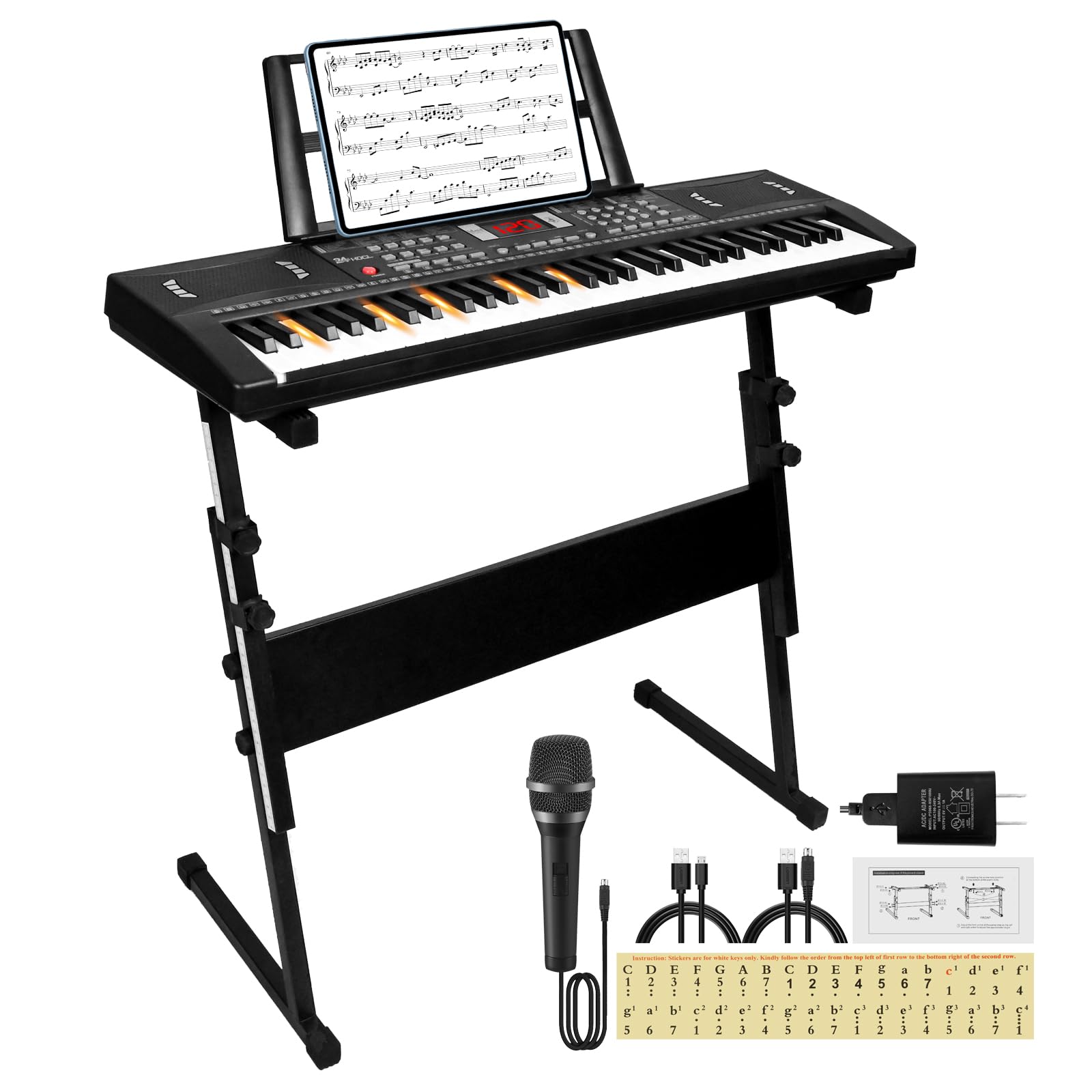 Amazon.com: Piano Keyboard for Kids Beginner, 61 Key Digital Keyboard ...