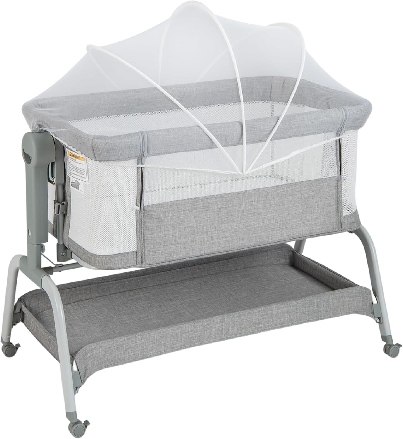 COSTWAY 4-in-1 Baby Bedside Crib, Heights Adjustable Rocking Bassinet ...