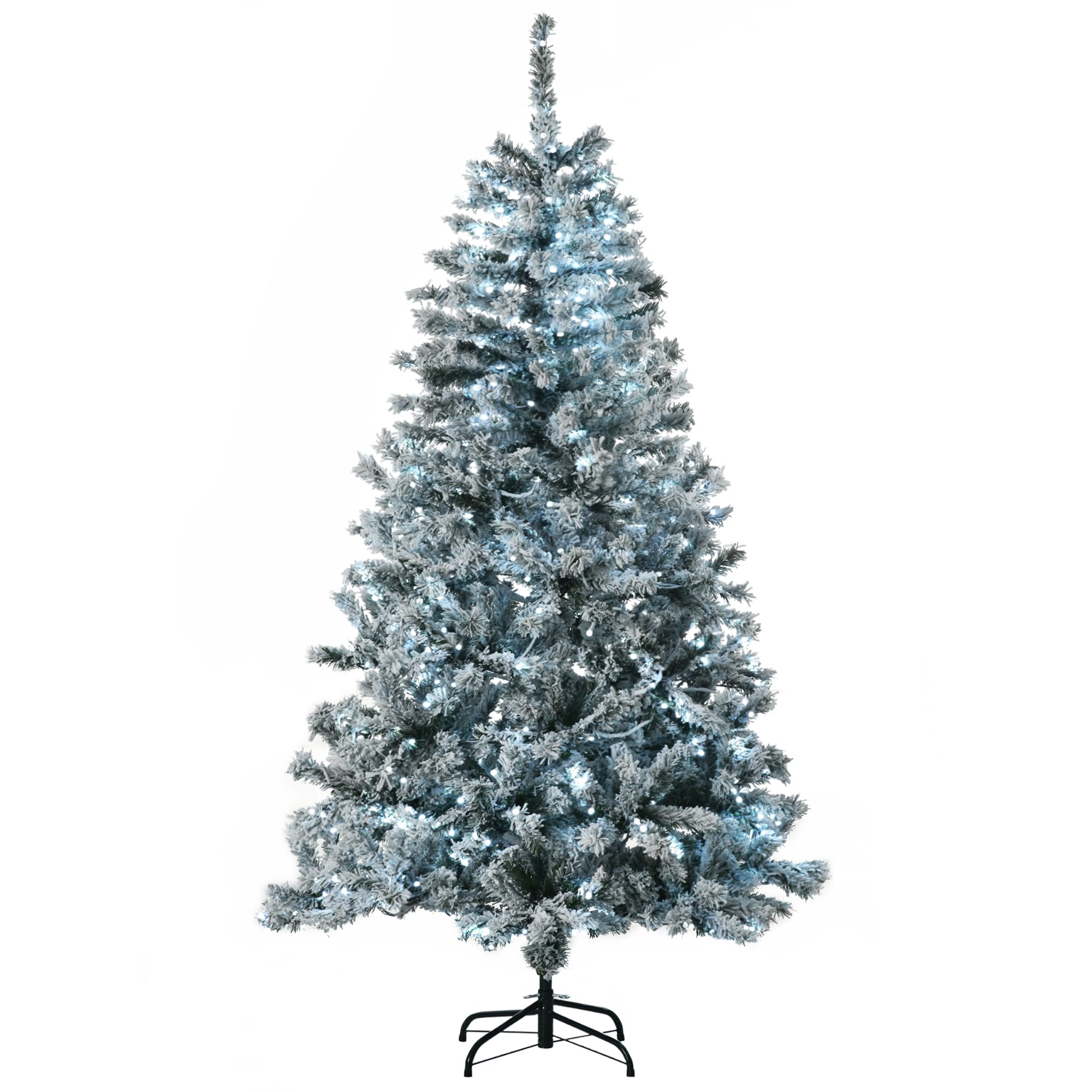 HOMCOM 6ft Tall Prelit Artificial Christmas Tree Xmas Tree with 760 ...