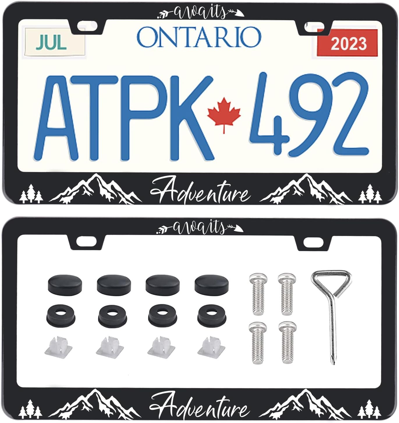 Amazon.com: License Plate Frame Adventure Awaits Car Tag Frame License ...