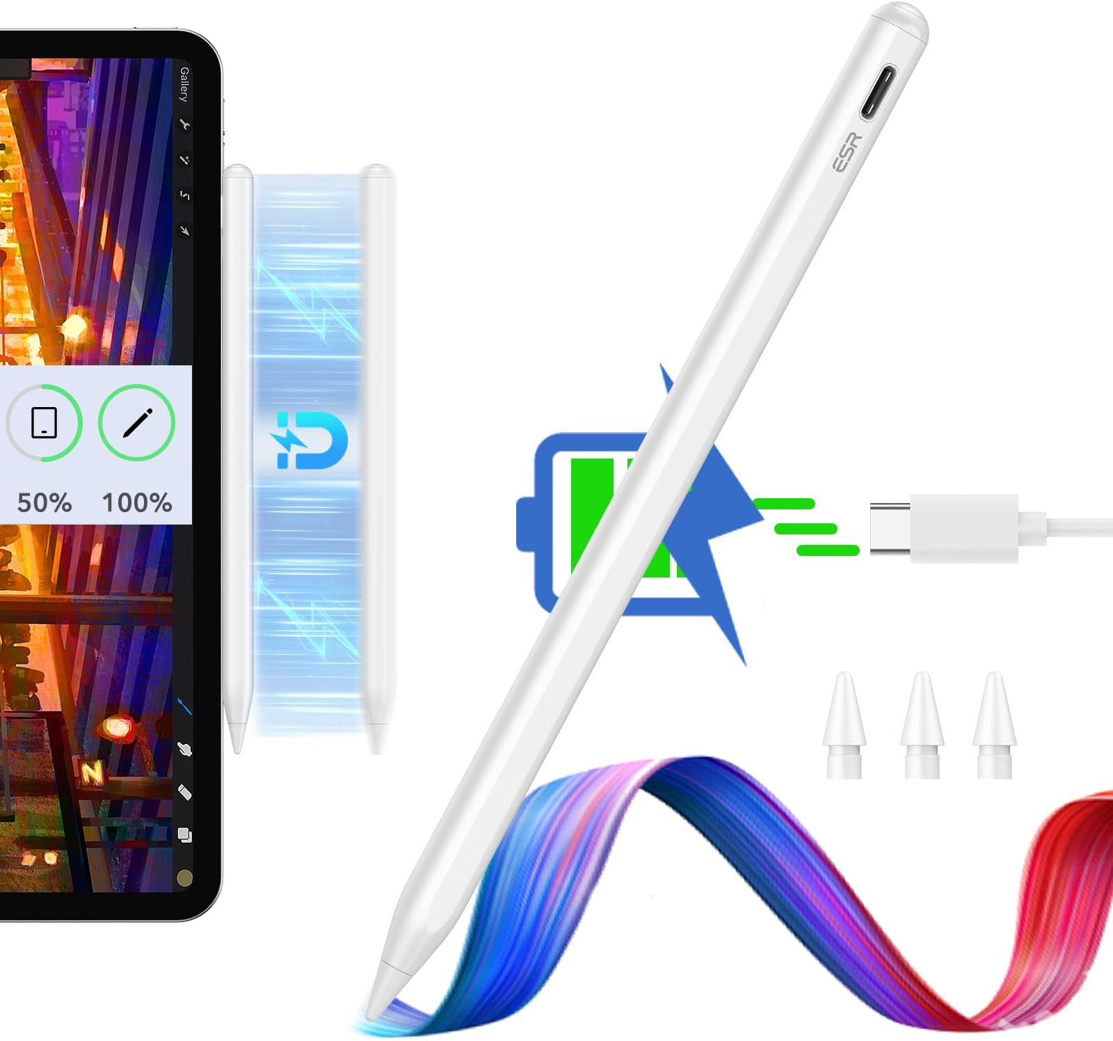 2-in-1 Active Pencil Stylus Pen For IPad Pencil 10th Gen, 2X Fast ...