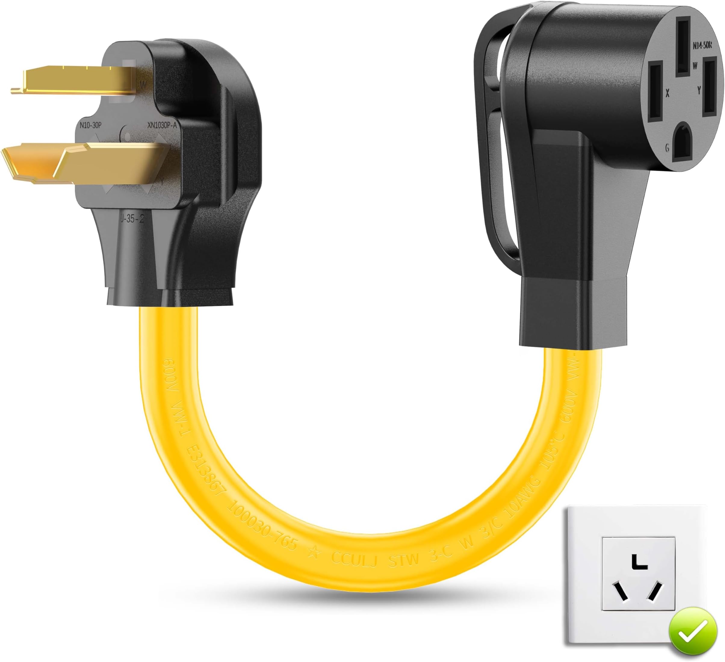 Amazon.com: YOMILINK NEMA 10-30P to 14-50R EV Charger Adapter Cord ...