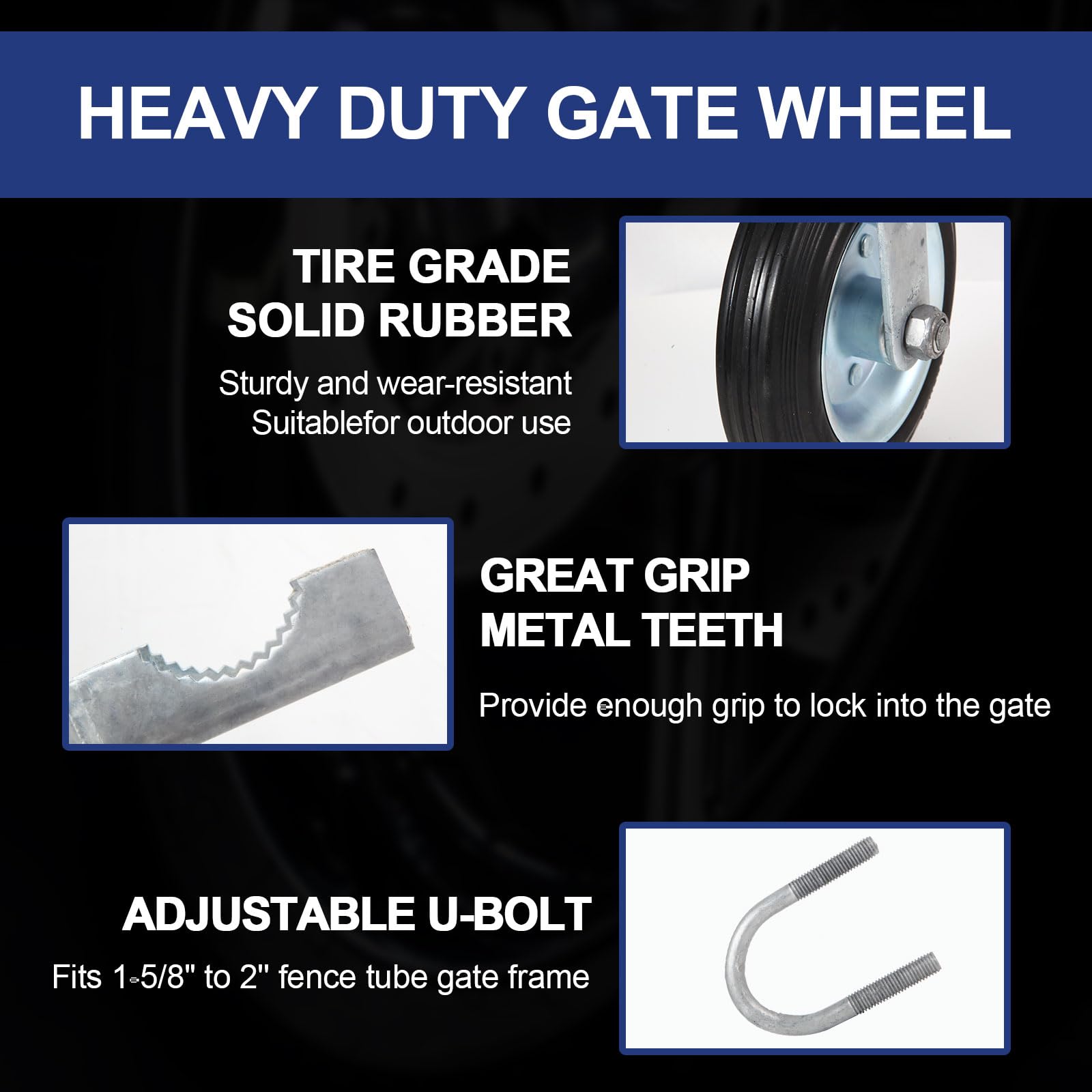 Snapklik.com : JIAHOO 6" Gate Helper Wheel For Metal Swing Gate