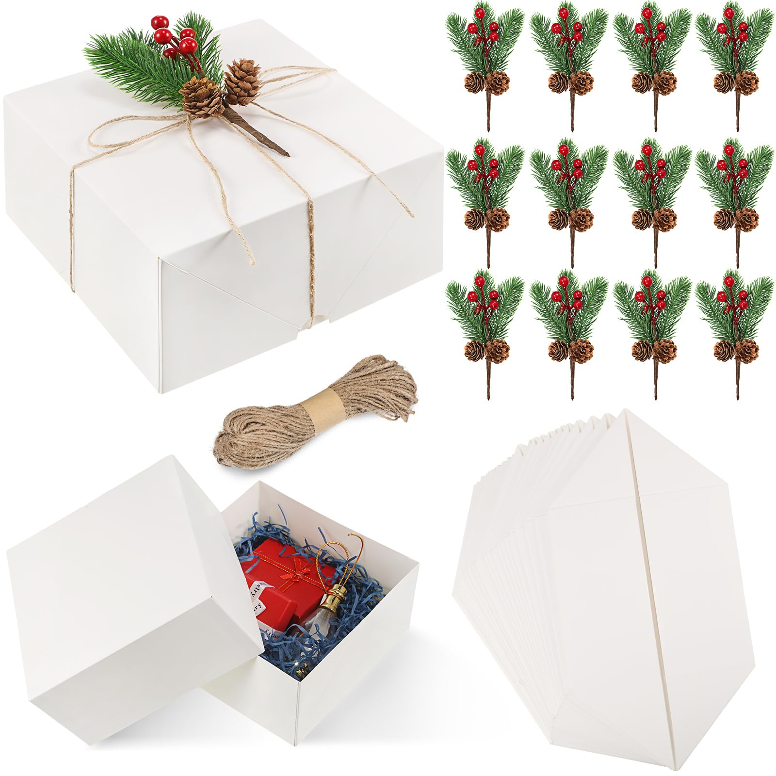 Amazon.com: Cholemy 25 Pcs Christmas Gift Boxes with Lids Set 12 Pcs 8 ...