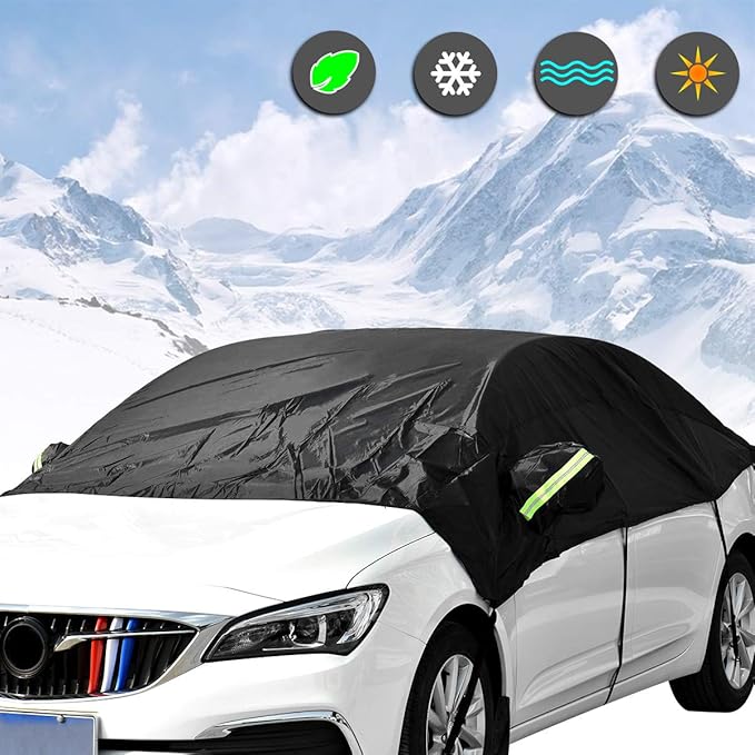 Queta Windshield Snow Cover Car Half Car Cover Front Screen Protective ...