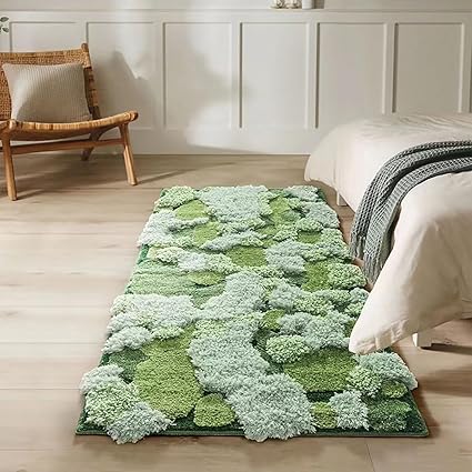 Amazon.com: Moss Rug 3D Stereo Irregular Rug Nature Flowers Daisy Moss ...