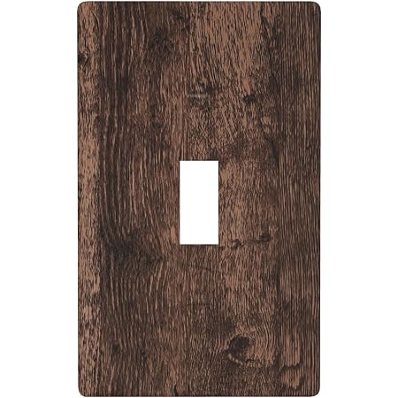 Brown Rustic Wood Light Switch Cover Single Switch Plate 1 Gang Toggle ...