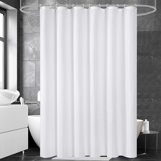 Amazon.com: UFRIDAY White Short Shower Curtain 72 x 66 inch, Hotel ...