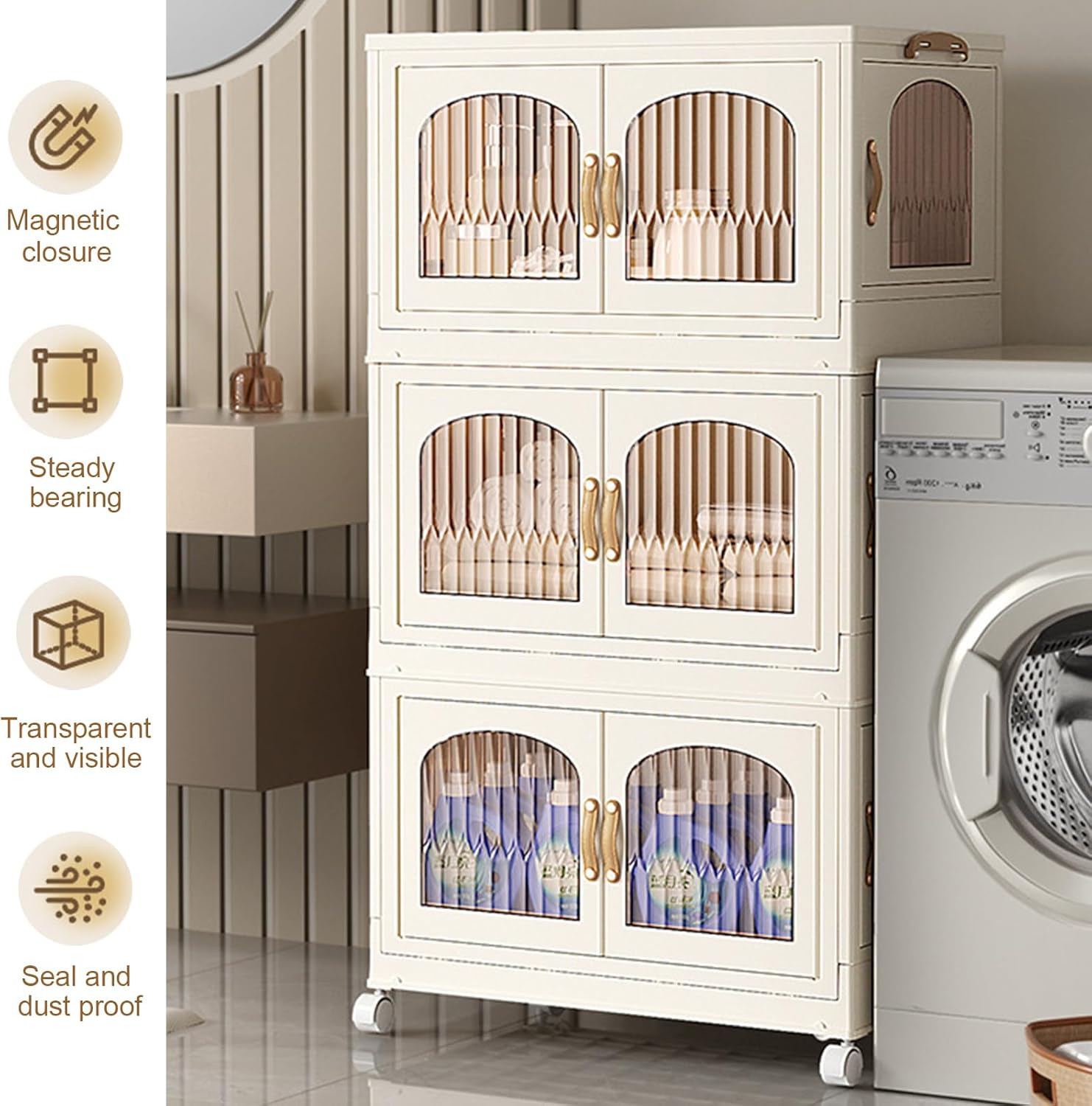 Contenedores de almacenamiento con tapas plegables de 8.5 galones ...