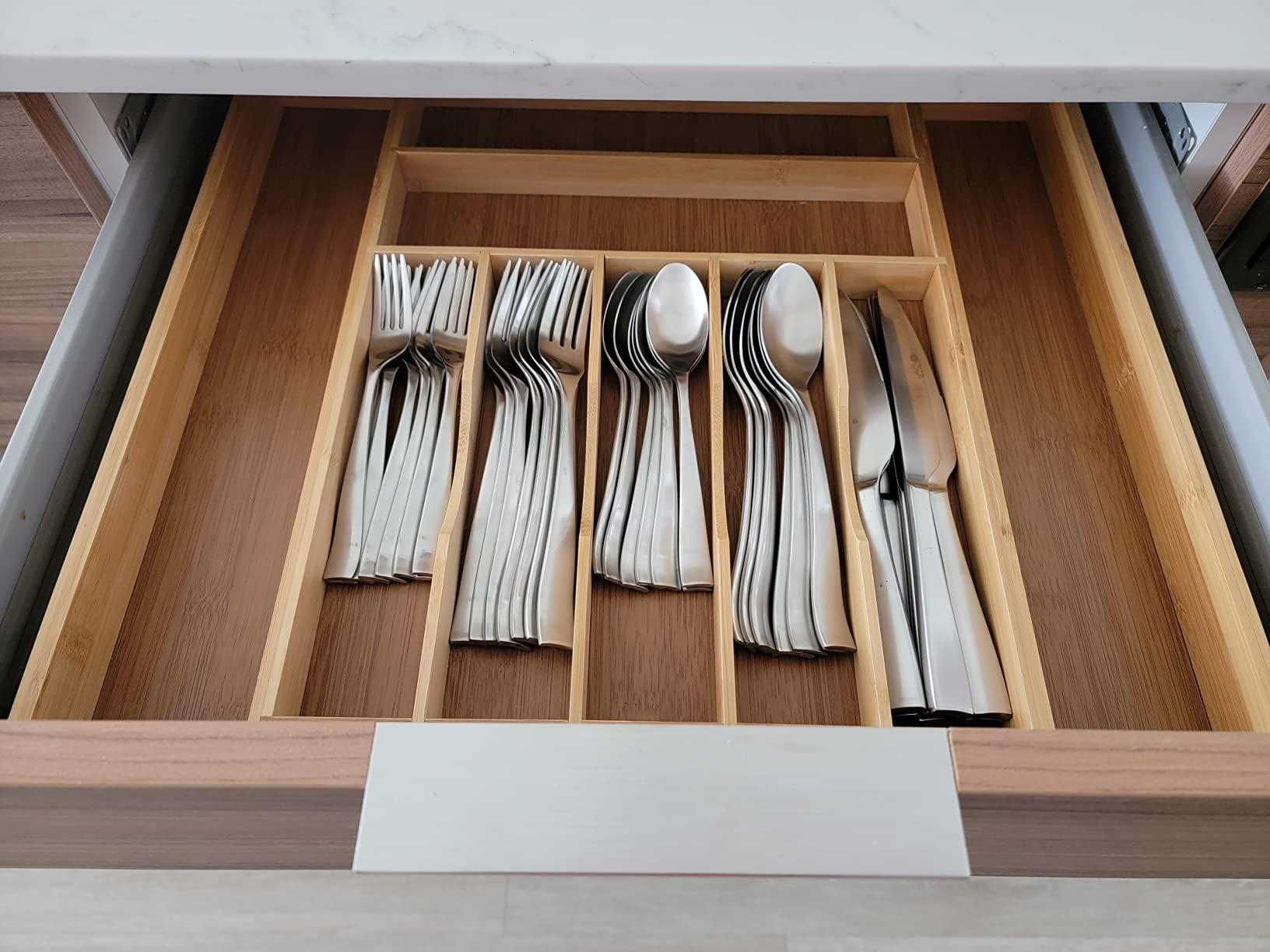 $7/mo - Finance Luxury Bamboo Kitchen Drawer Organizer - Silverware ...