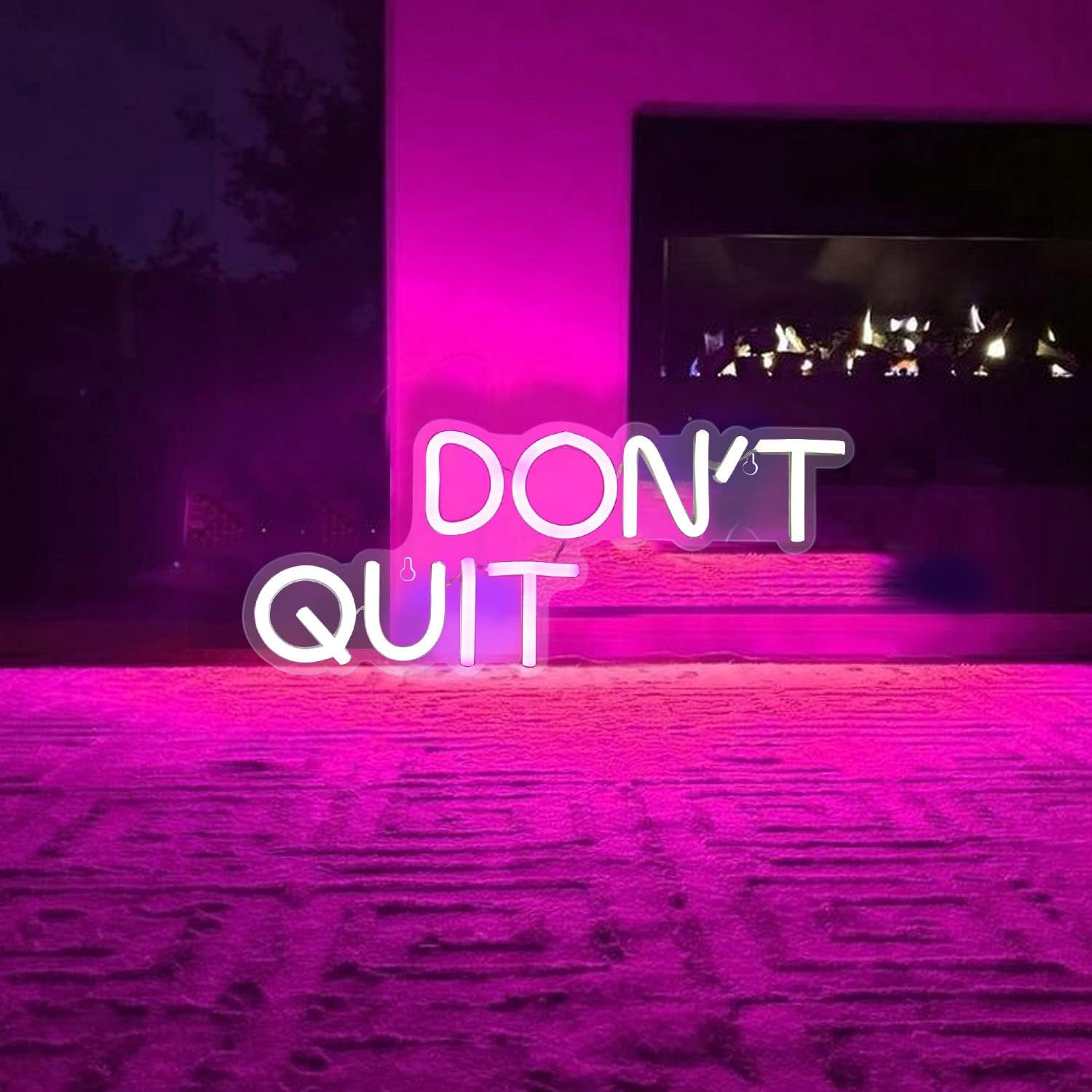 Neon Sign Don’T Quit Words Pink White Art Neon Lights Neon Light Signs ...