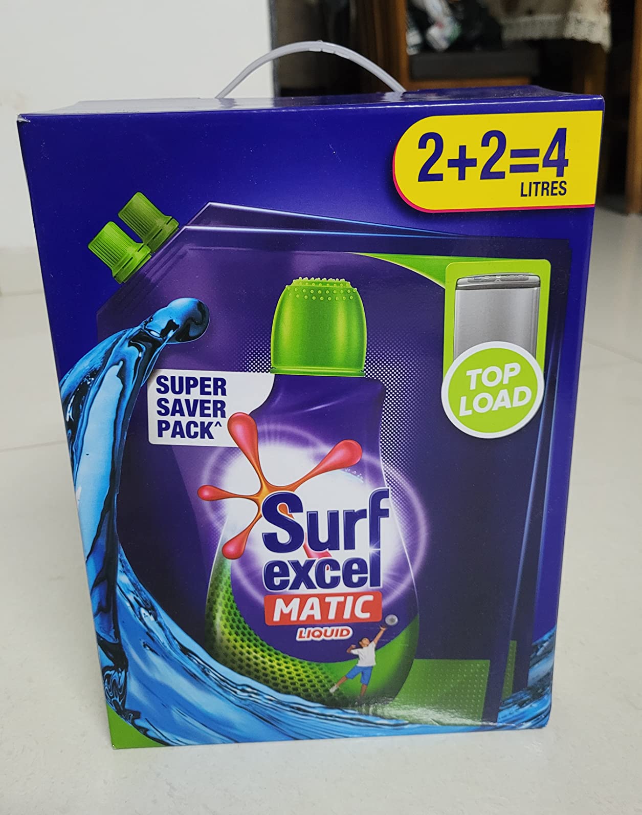 Surf Excel Matic Top Load Liquid Detergent 4 L Refill Pouch | For ...