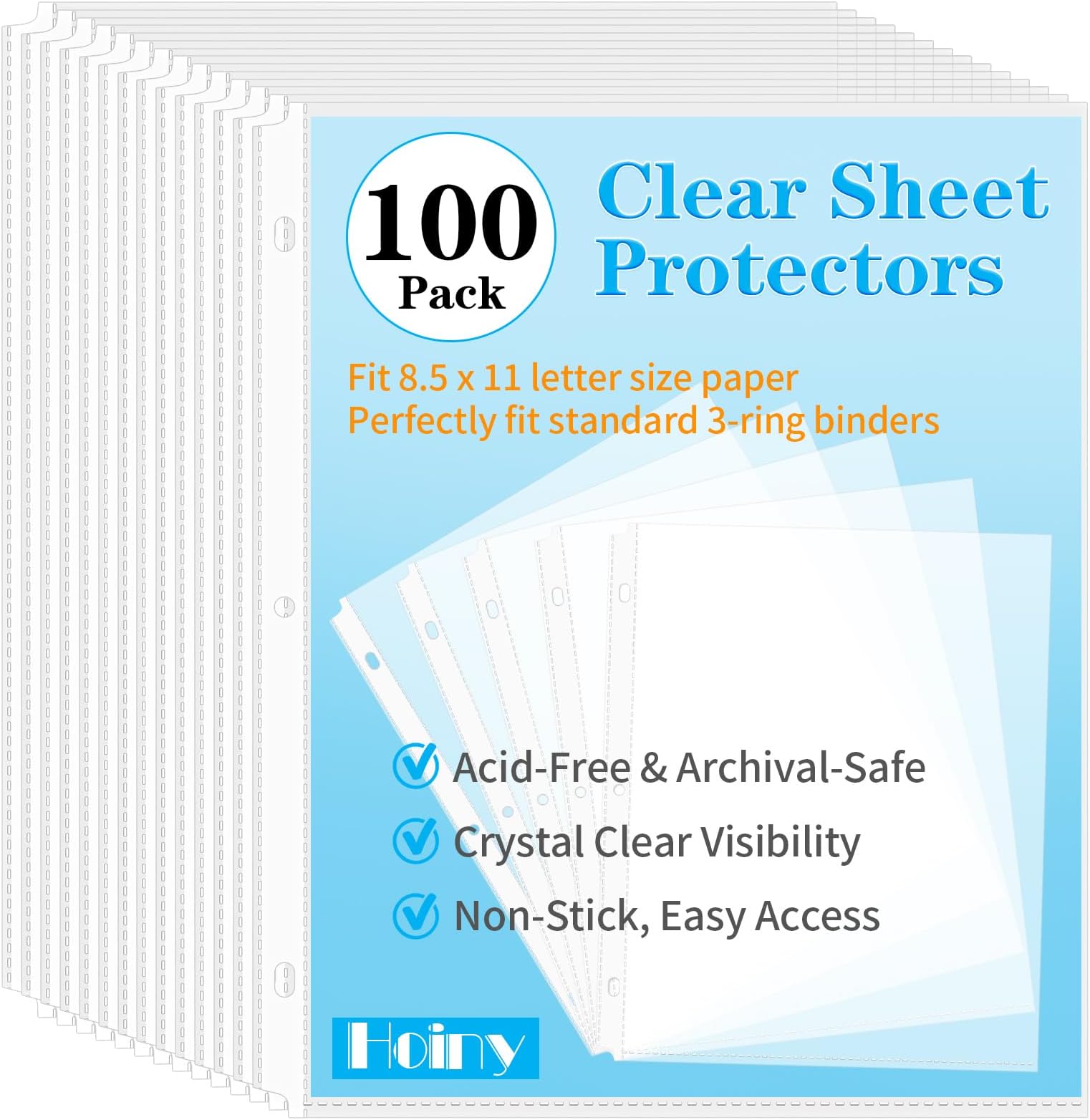 Amazon.com : 100 Packs Sheet Protectors 8.5 x 11 inch Clear Page ...