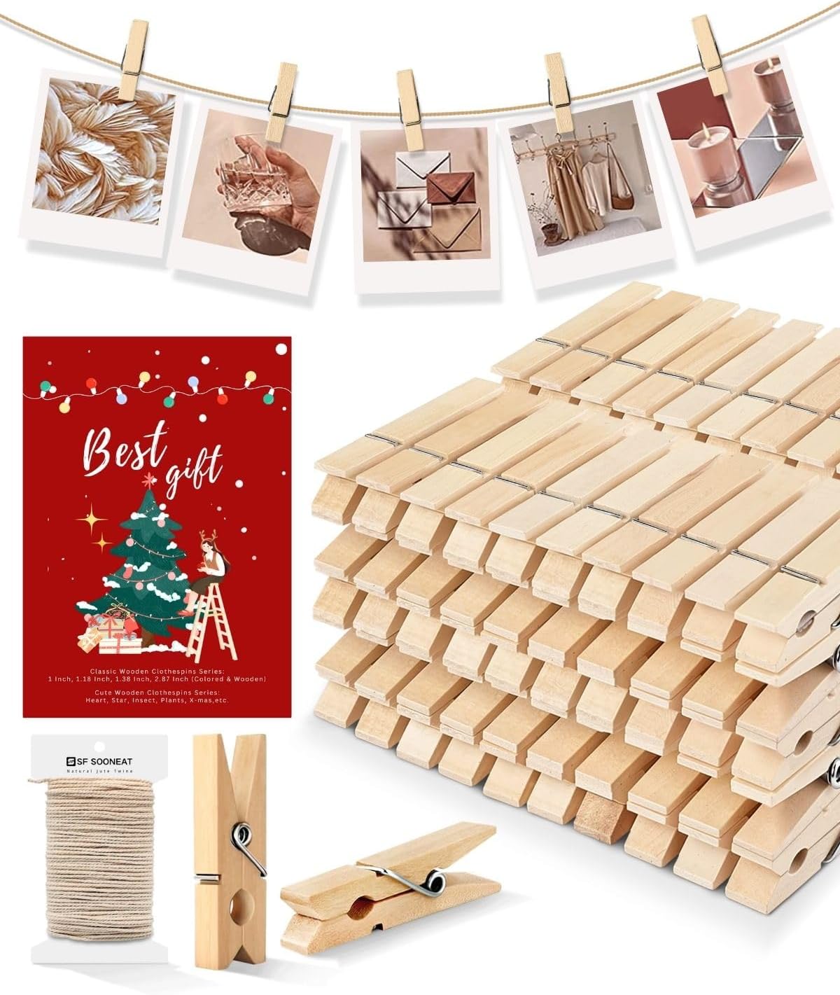 Amazon.com: 200 PCS Mini Clothespins 1.2 Inch, Mini Clothes Pins for ...