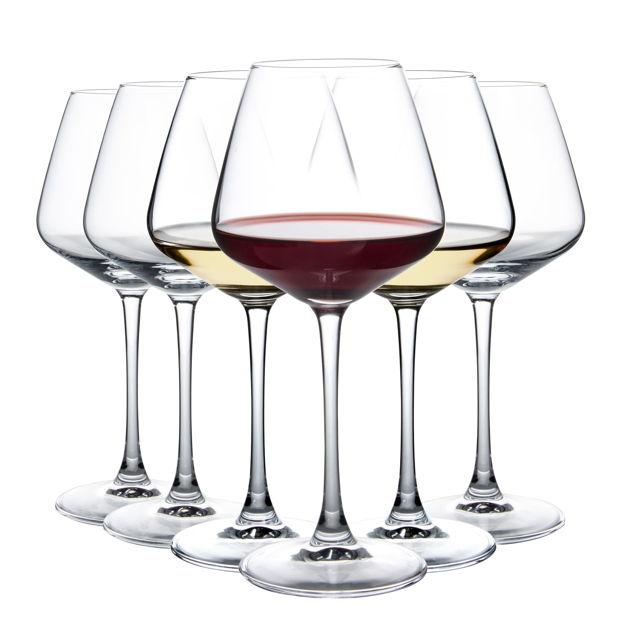 Amazon.com | UMEIED Red Wine Glasses Set (15 Oz, Set of 6), Burgundy ...