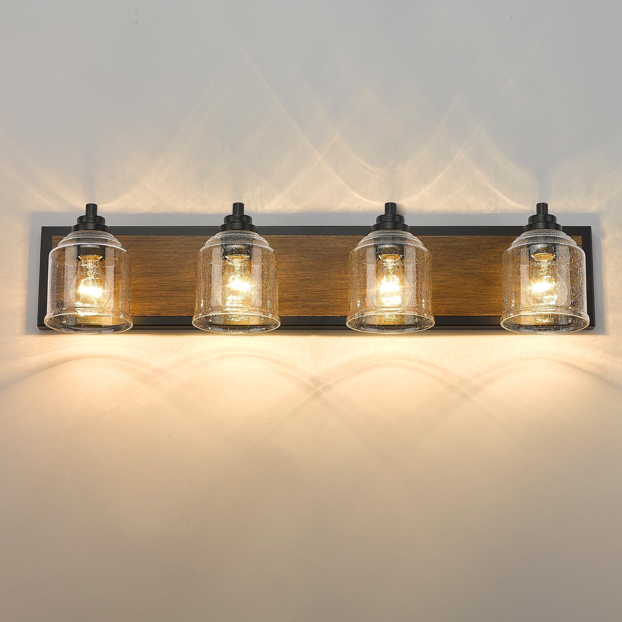 Bozeman 4 Light Bronze Rustic Bear Bathroom Vanity Fixture - Vanity ...