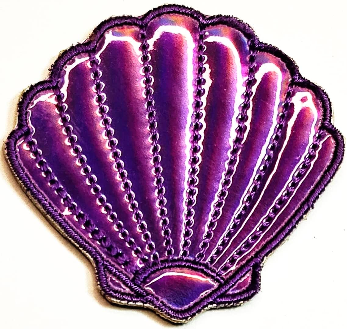 Amazon.com: Tropical Beach Shell Pretty Purple Seashell Iron On Sew On ...