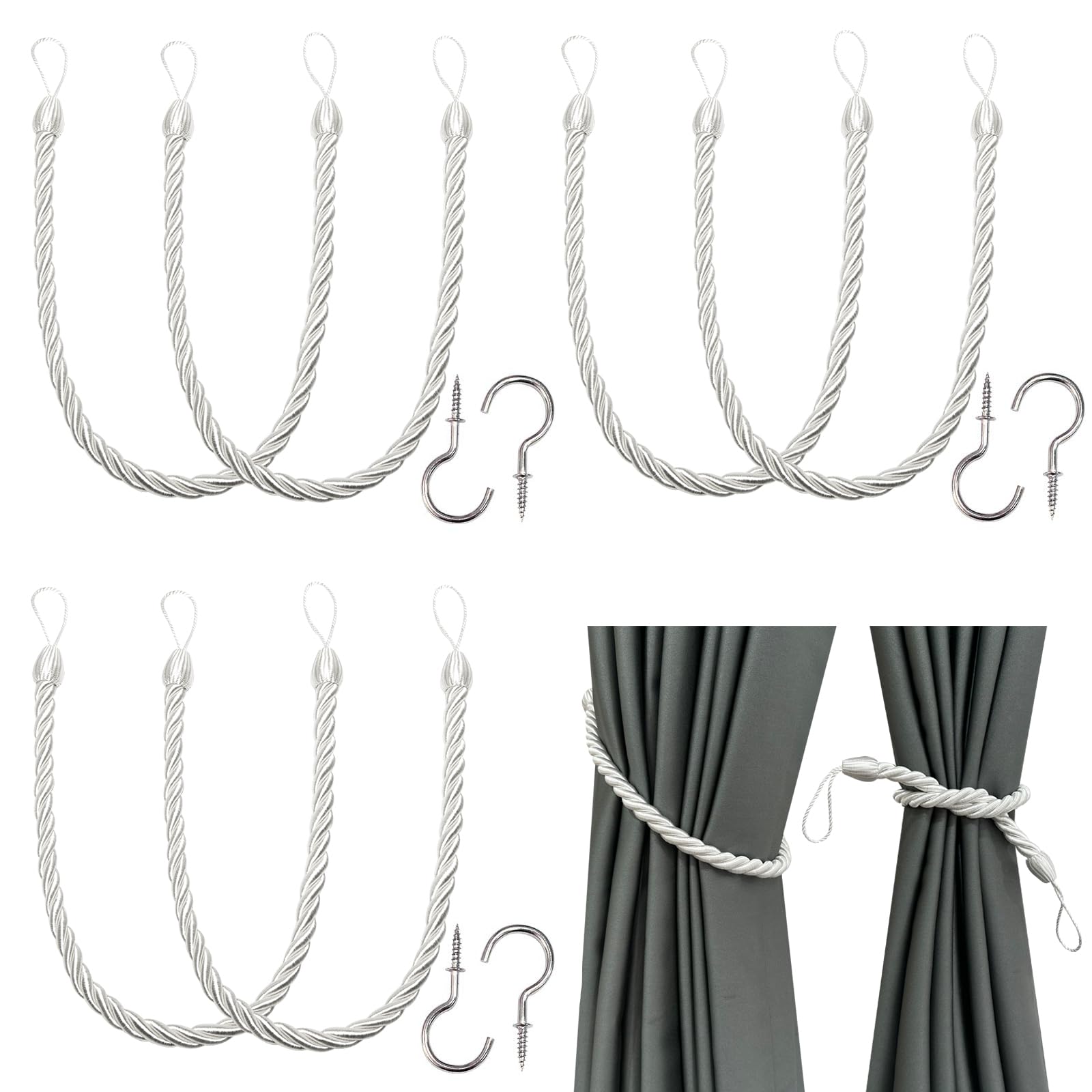 Amazon.com: BEL AVENIR Curtain Ropes Tiebacks Tie-Backs, Curtain ...