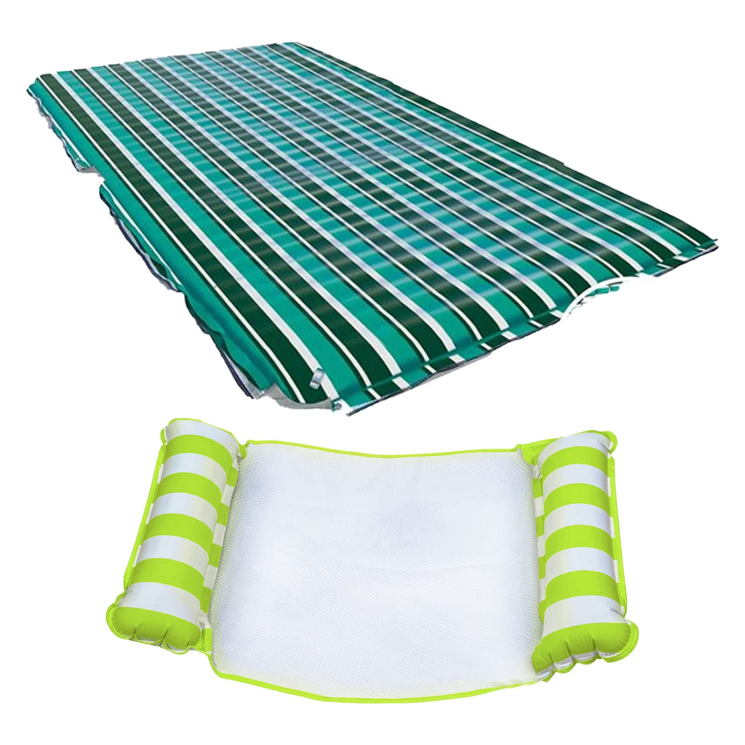 Aqua Leisure Supersized Floating Party Plank Platform, Green Stripe ...