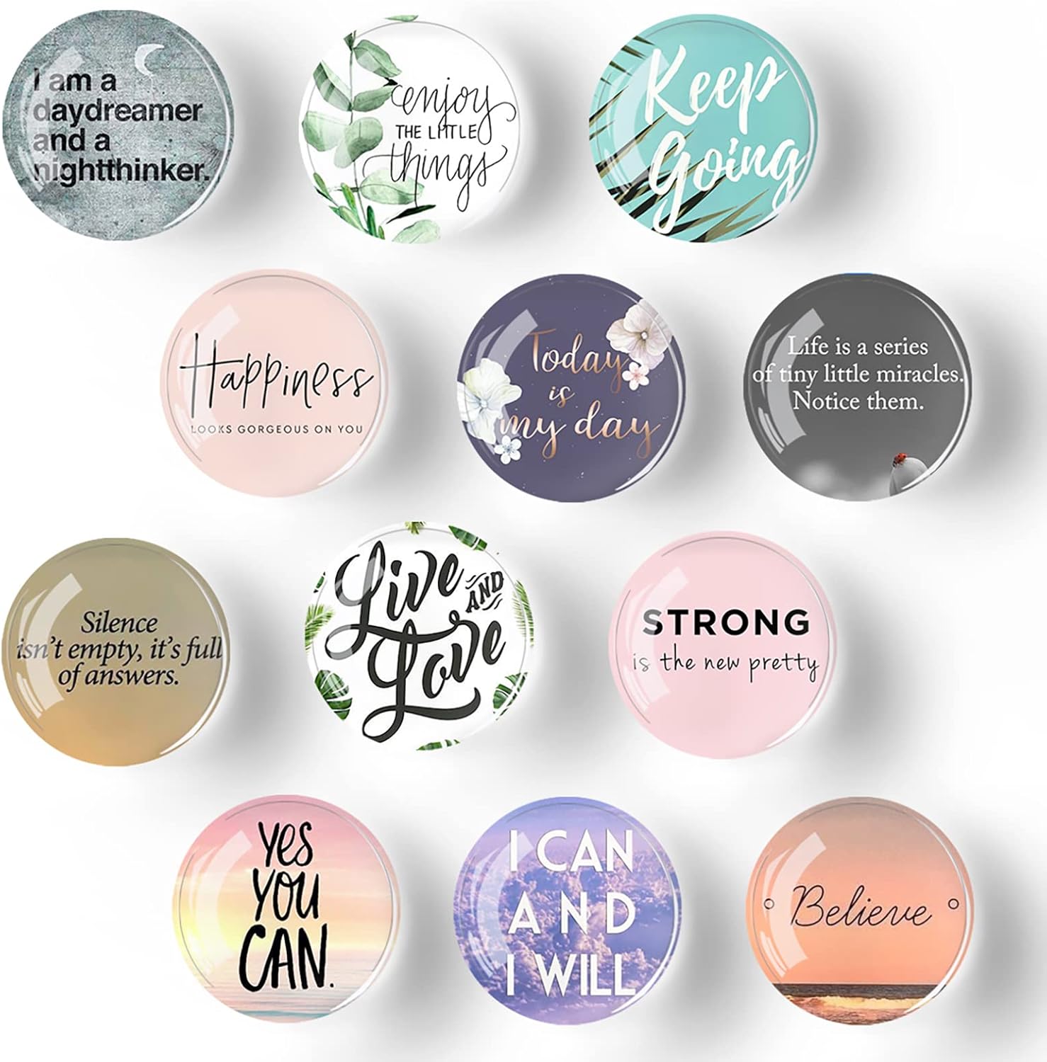Amazon.com: Fridge Magnets for Adults 12 Pcs Decorative Glass ...