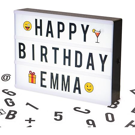 Amazon.com: A4 Cinematic Light Box Sign - 105 Letters and Colour Emojis ...
