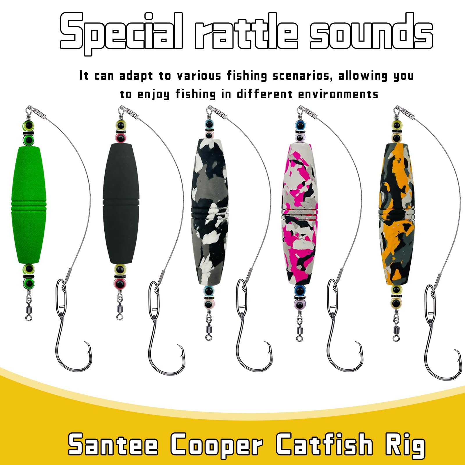 Rattling Bead Catfish Fishing Rigs - Santee Rig With Rattling Floats ...