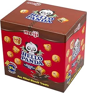 Meiji Hello Panda Chocolate Filled Biscuit, 21g, Mini 30 Pack, Crunchy Biscuit with Creamy ...