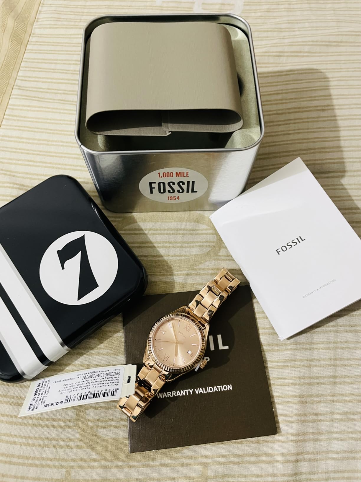 Fossil Stainless Steel Rye Analog Rose Gold Dial Women Watch-Bq3639 ...