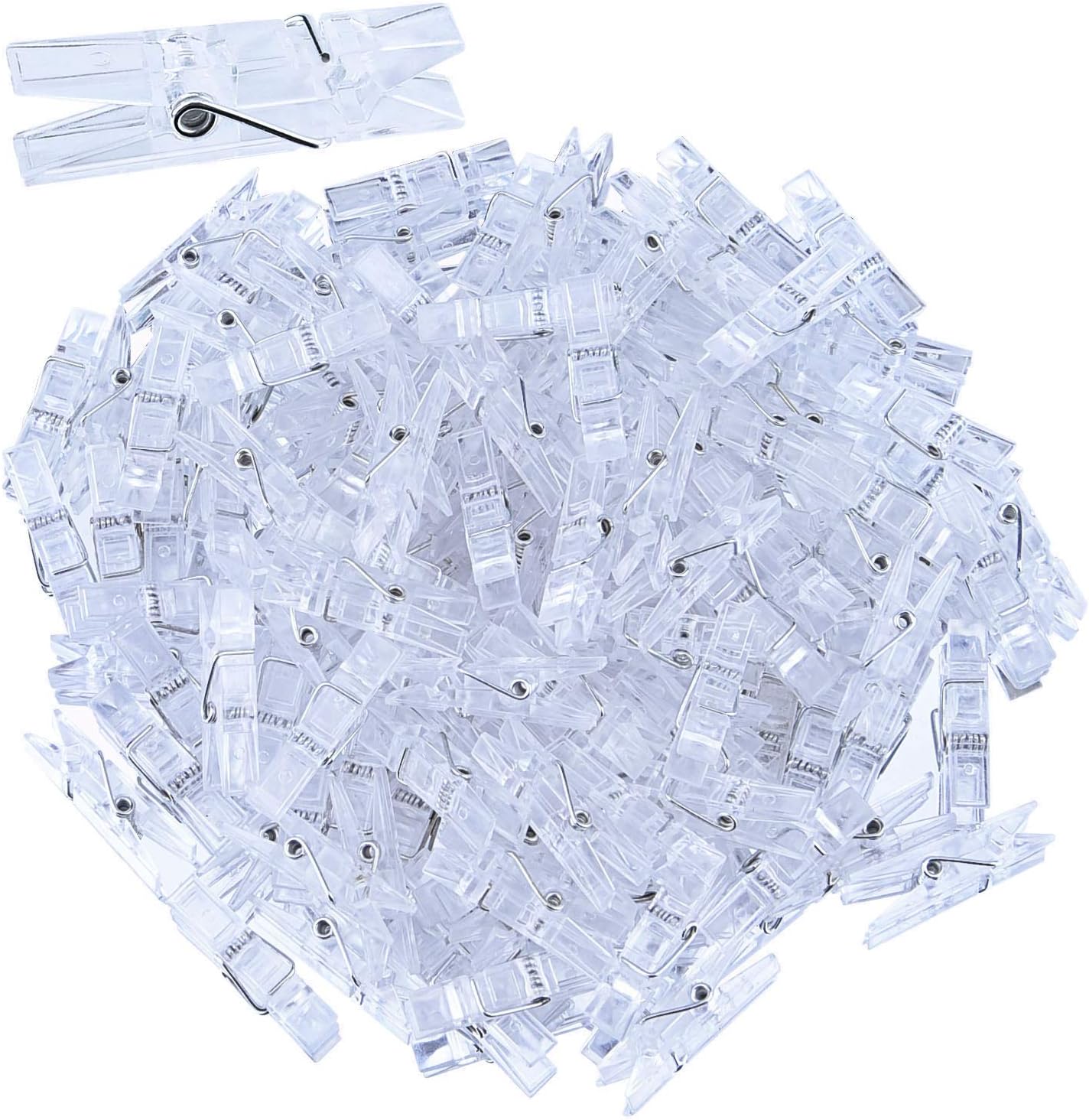 Amazon.com: Sunmns 120 Pieces Mini Transparent Plastic Clip Hanging ...