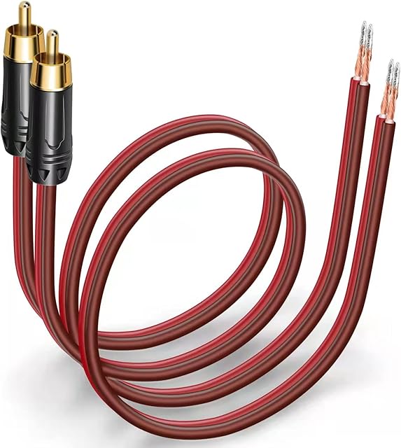 Gold Plated Rca To Bare Wire Speaker Cable 14awg Ofc | Desertcart INDIA