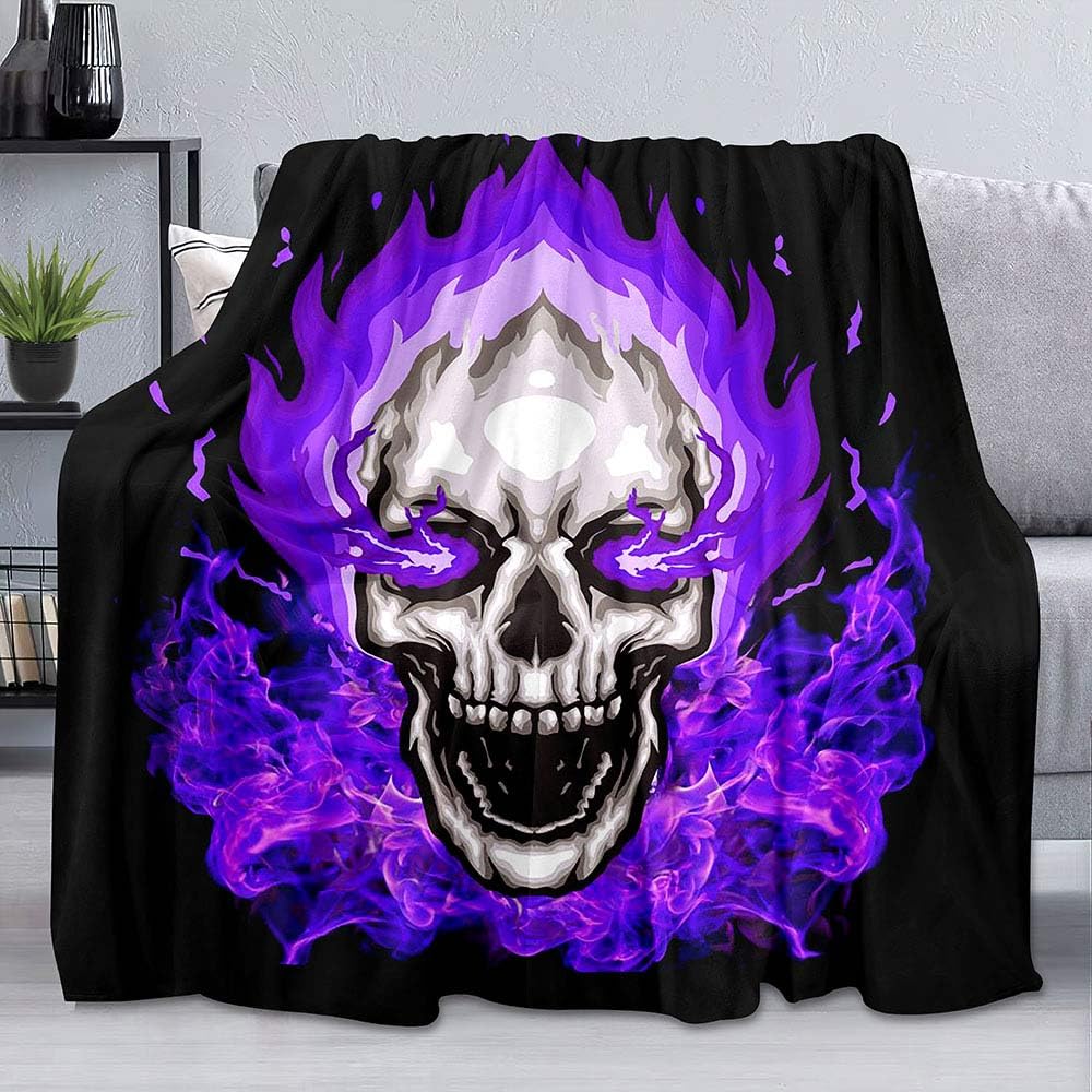 Skulls On Fire Purple