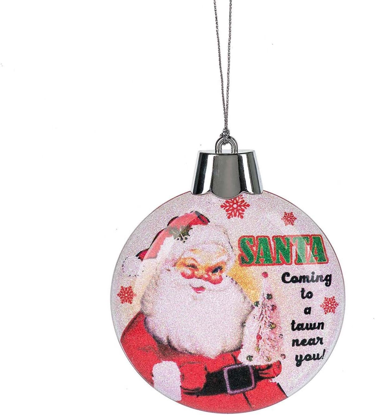 Amazon.com: Midwest-CBK Retro Vintage Style Christmas Disc Ornament ...