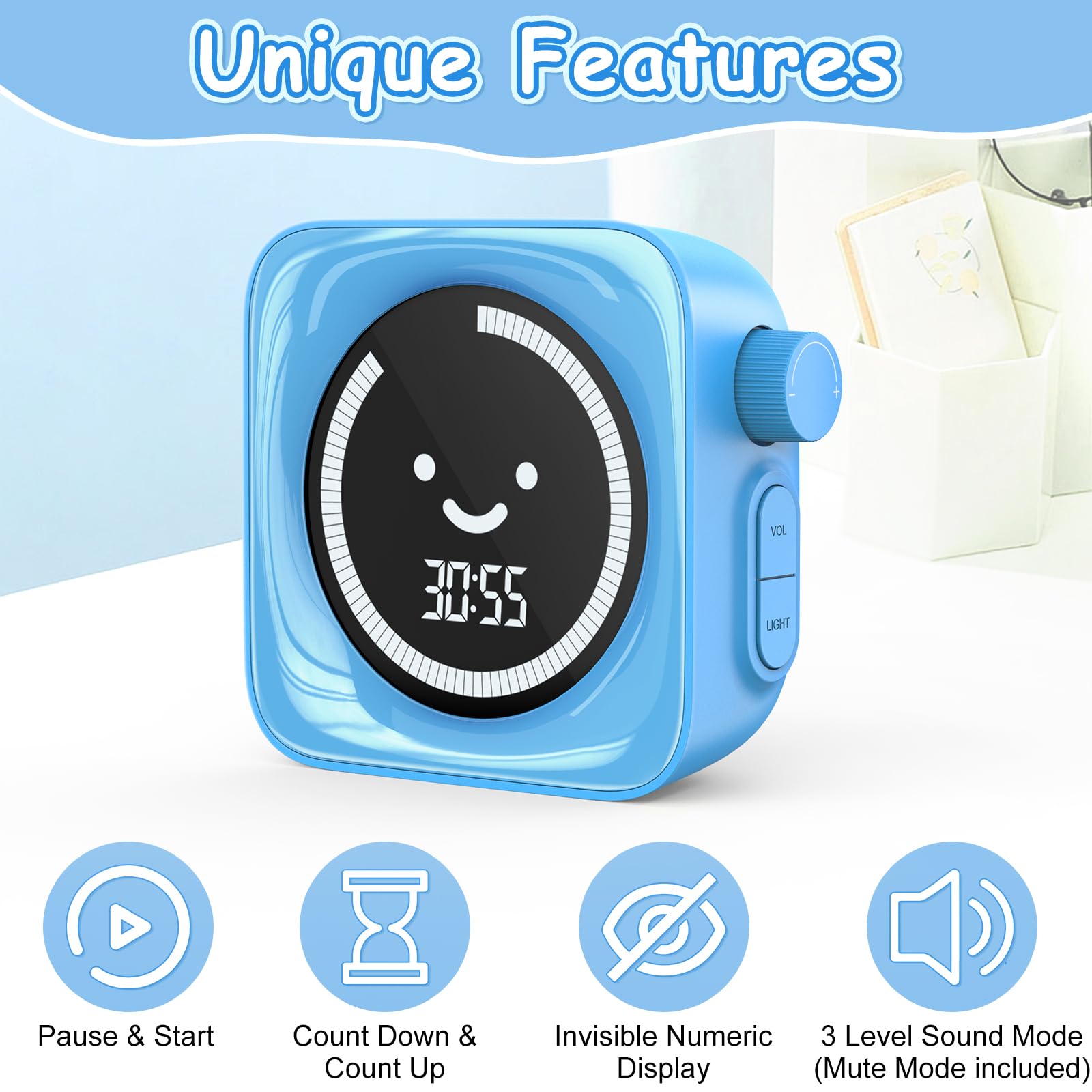 Snapklik.com : Visual Timer For Kids, 99 Minute Digital Cute Kids ...