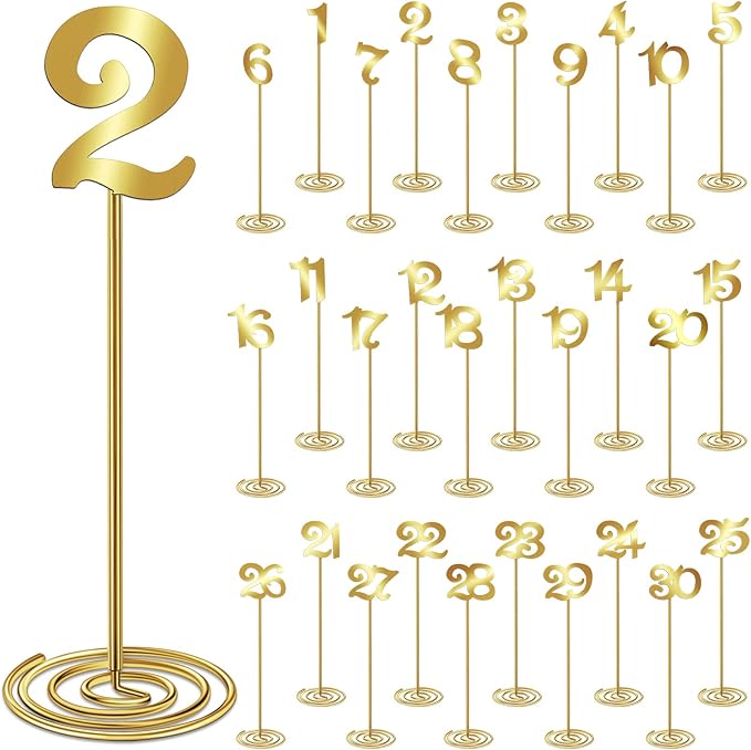 Amazon.com: 30 Pcs Metal Table Numbers 1-30 Wedding Table Numbers with ...
