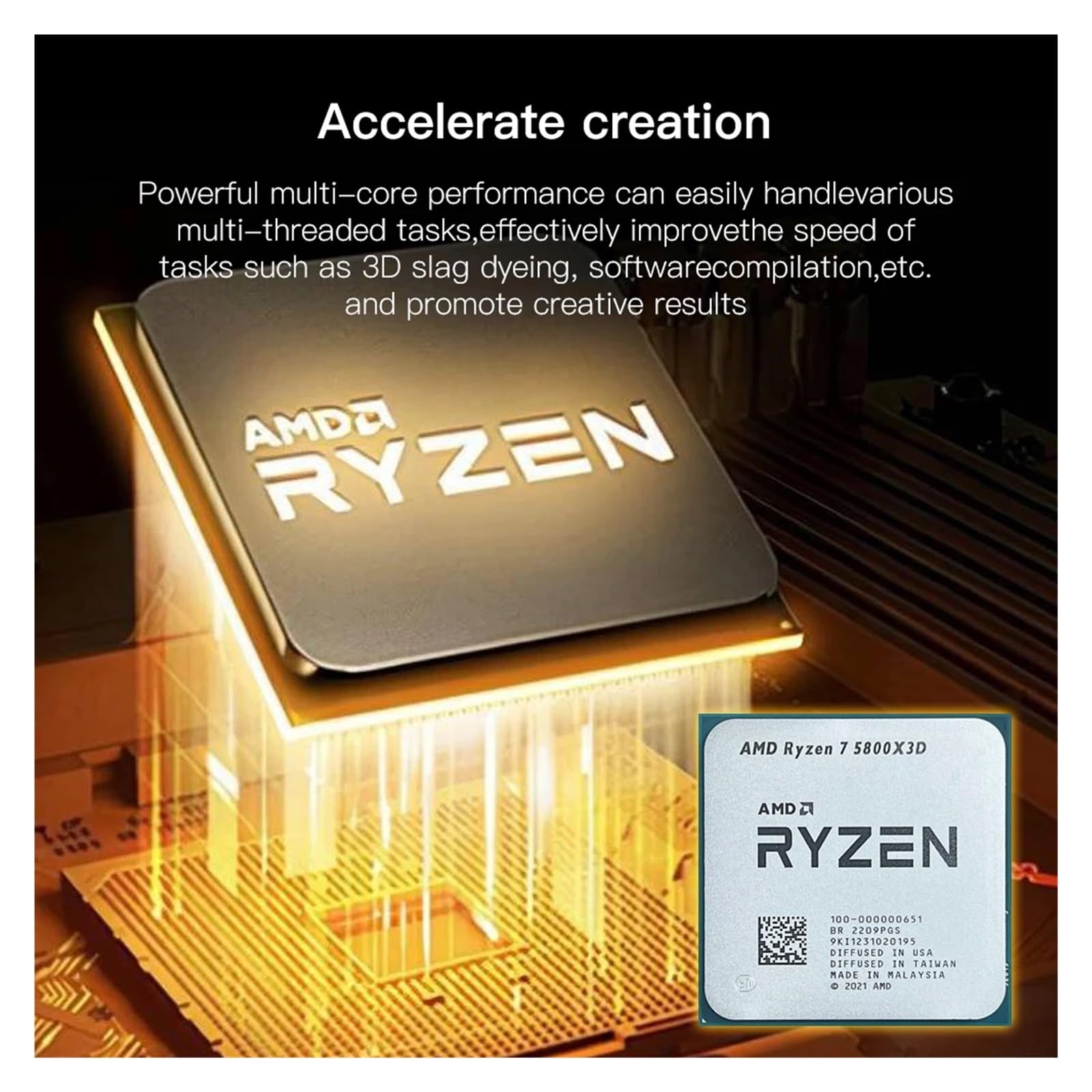 Snapklik.com : AMD Ryzen 7 5800X3D Novo CPU R7 5800X3D 8-Core 16-Thread ...