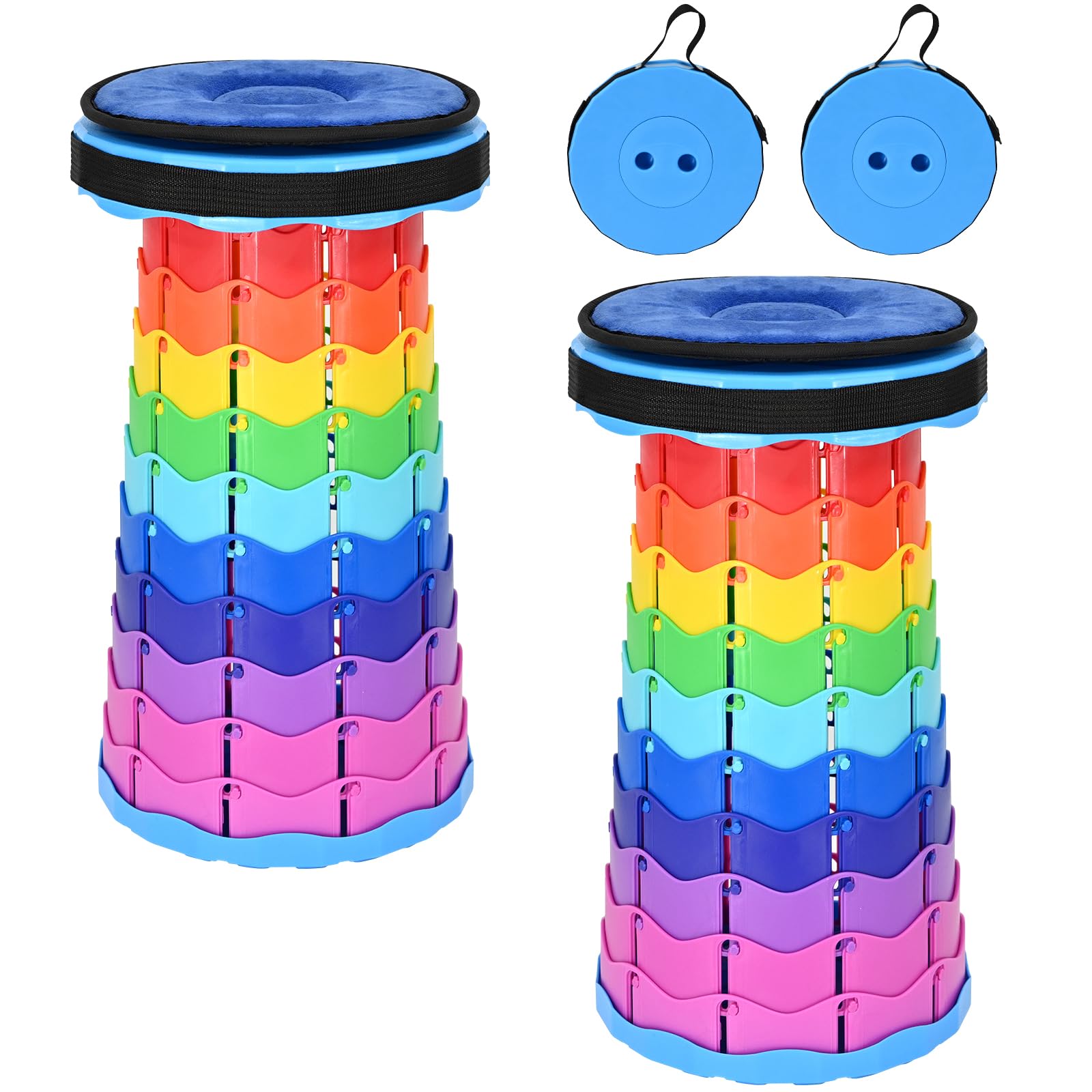 Amazon.com: FXKS 2 Pack Upgraded Collapsible Stool Folding Stool with ...