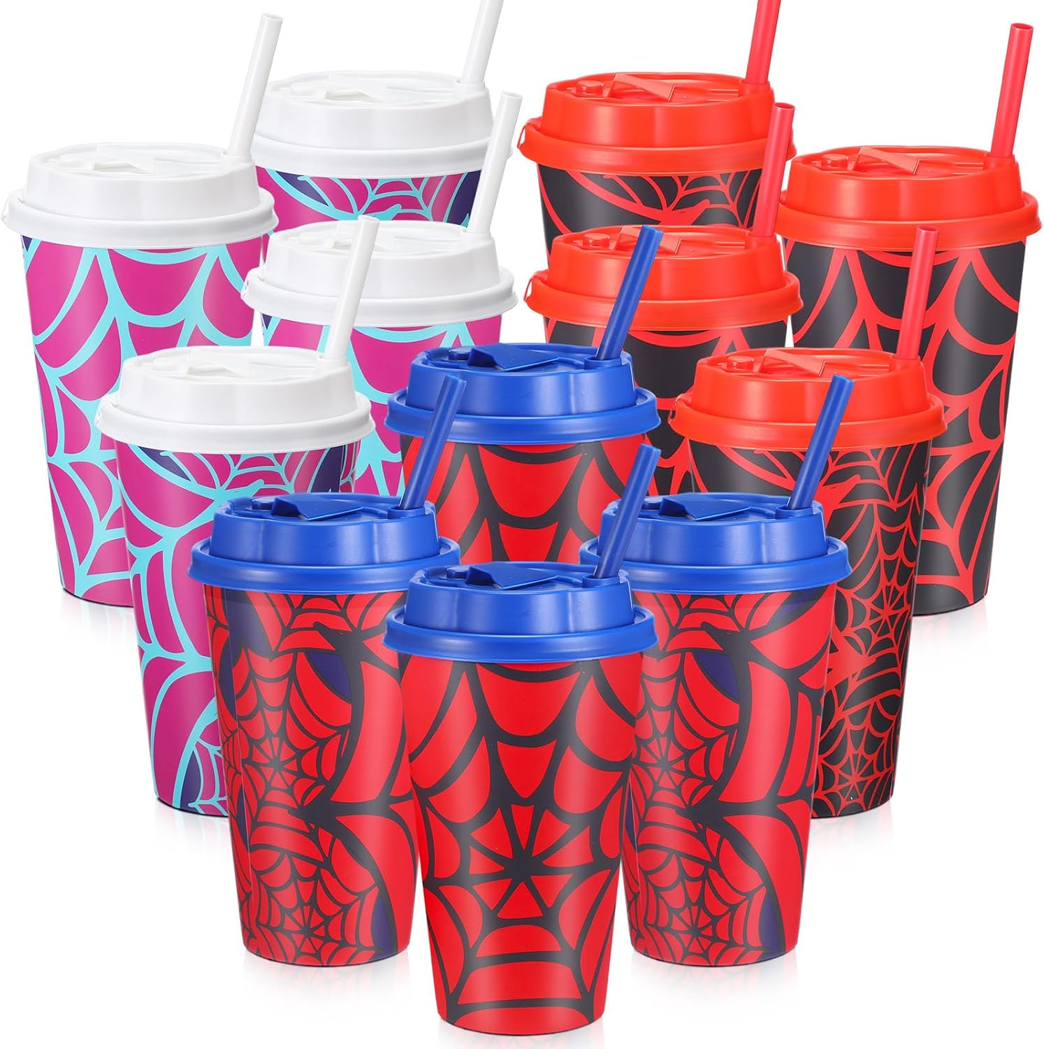 Amazon.com: Lzuhoa 12 Pcs 16 oz Spider Cups Bulk, Spider Birthday Party ...