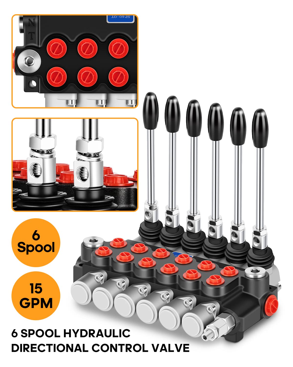 Snapklik.com : Hydraulic Flow Control Valve 6 Spool 15 GPM G Ports ...