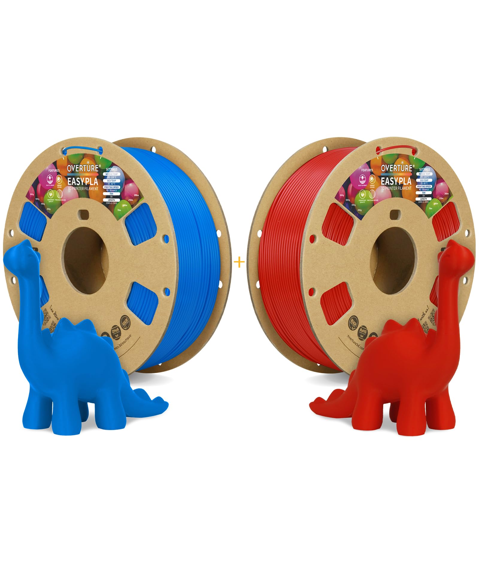 Amazon.com: OVERTURE 3D Printer Filament 2kg, Easy PLA Filament Fit ...