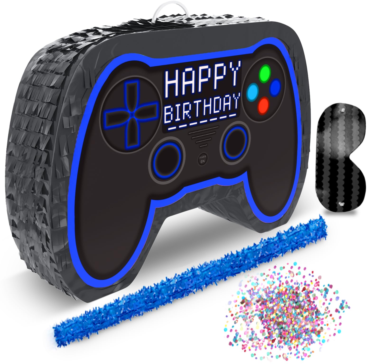 Blue Video Game Controller Pinata Small Stick Included 17x11x 3 ...