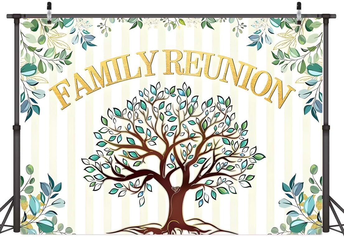 Amazon.com : AIIKES 8X6FT Family Reunion Backdrop Welcome Family Tree ...