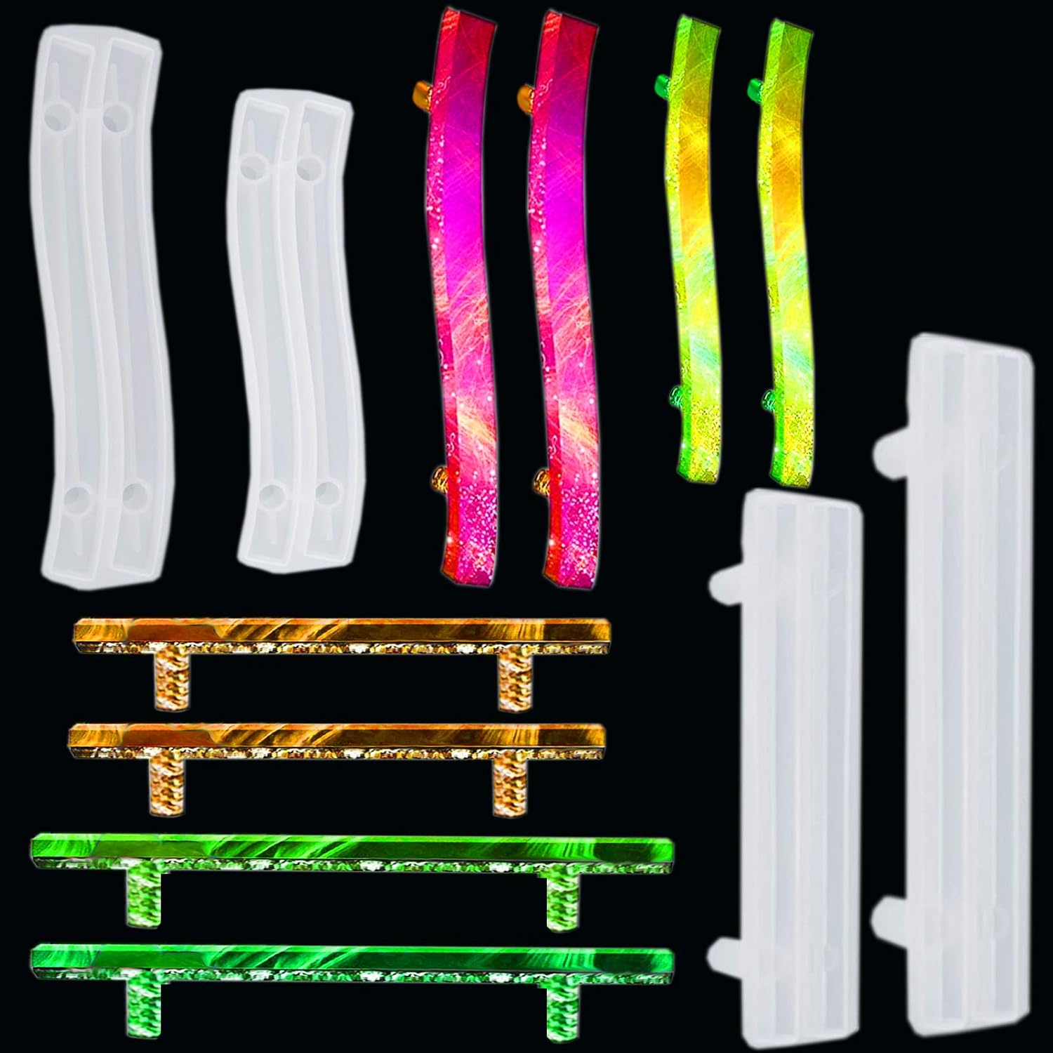 Tray Handle Resin Mold, Silicone Resin Casting Tray Handle Mold for DIY ...