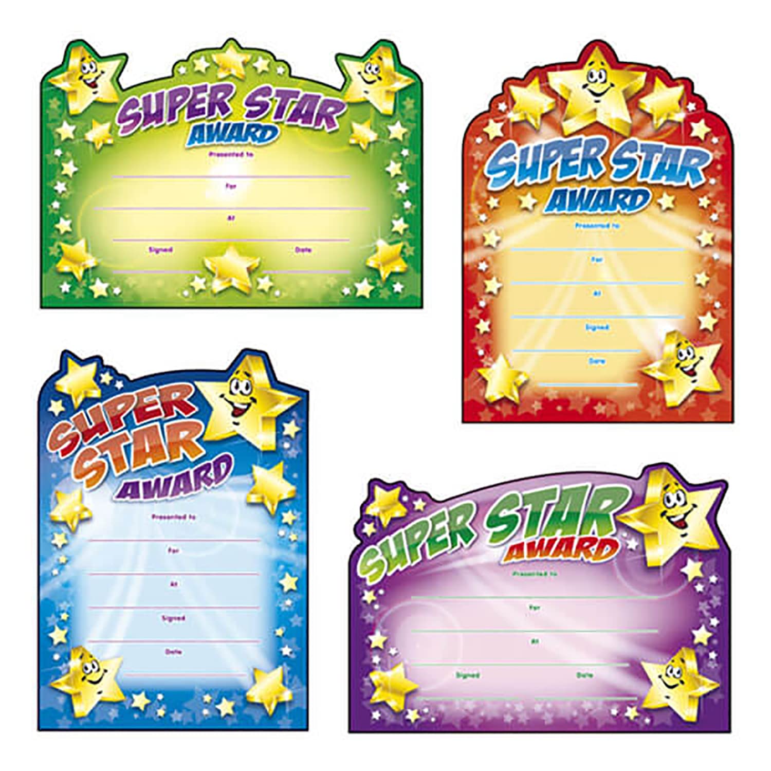 Buy 20 Super Star Award Cut Out Design Motivational Childrens Pupils ...